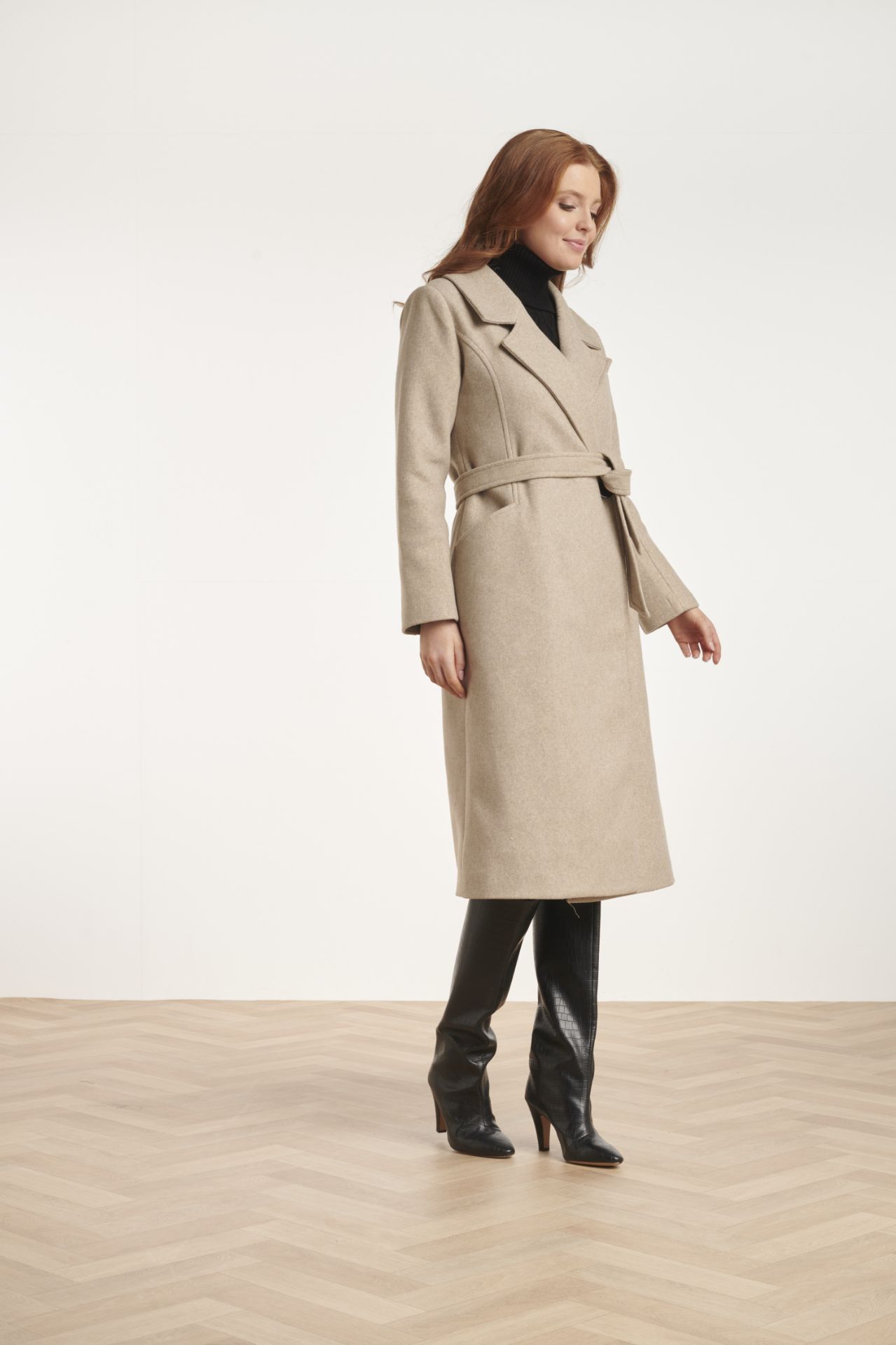 I LOVE TALL - fashion for tall people. Warm women's coat beige and ...