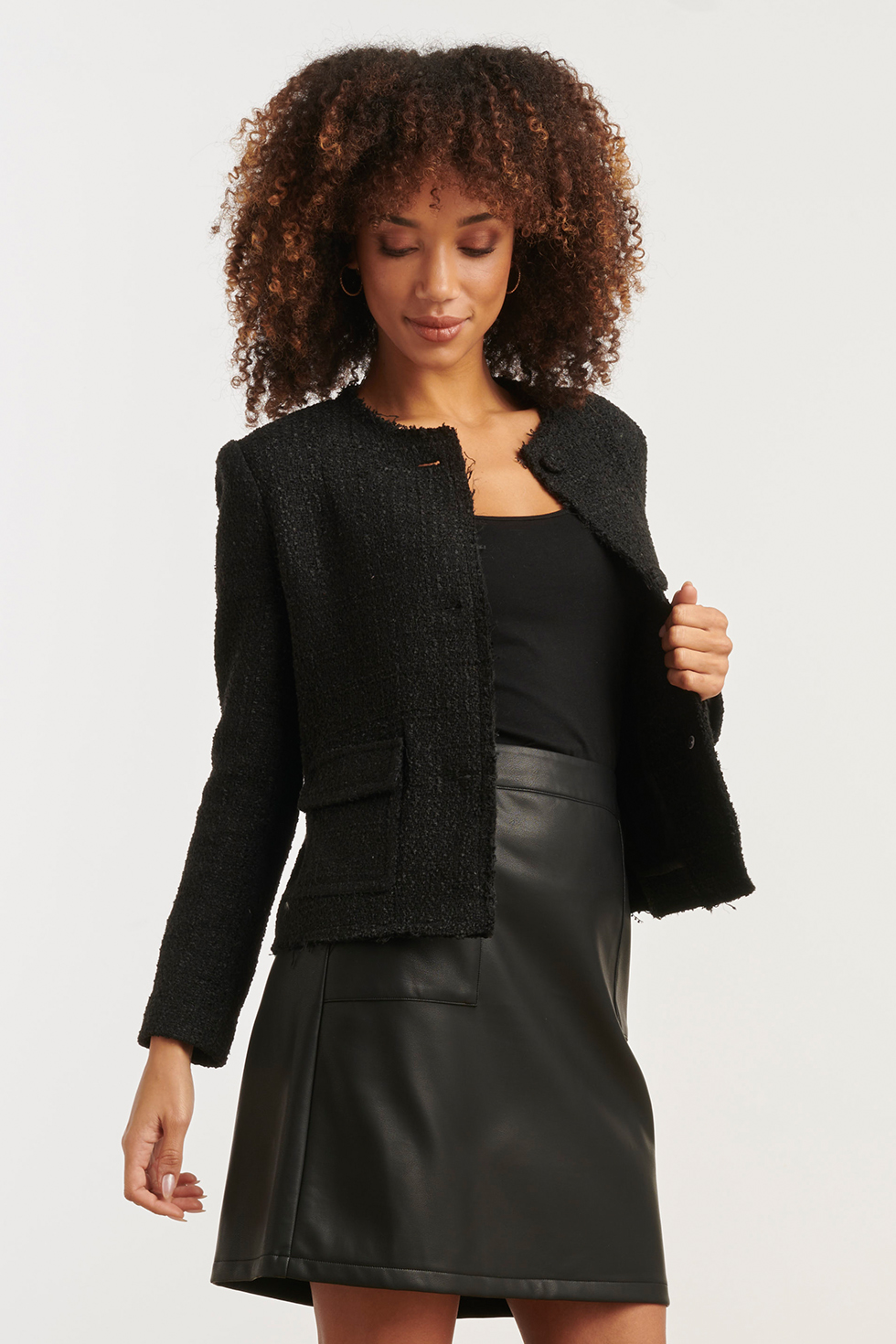 I LOVE TALL - fashion for tall people. Smashed Lemon Black Tweed Jacket ...
